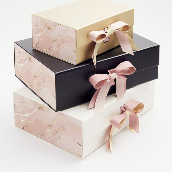 Luxury Folding Gift Boxes and Hampers with Changeable Ribbon | Foldabox ...