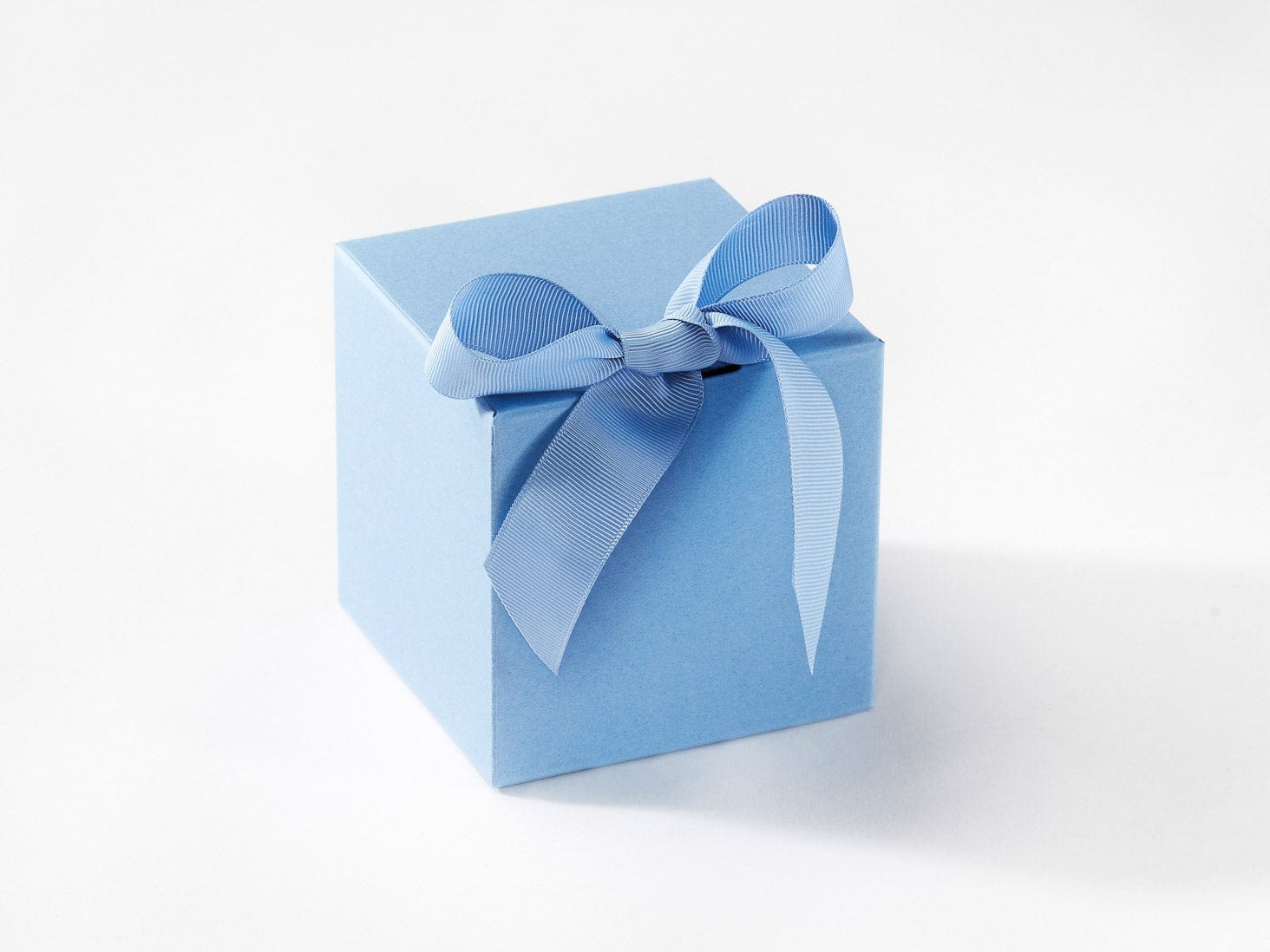 Dusky Blue Small Cube SoftBox Cartons with ribbon | Pack of 12 ...