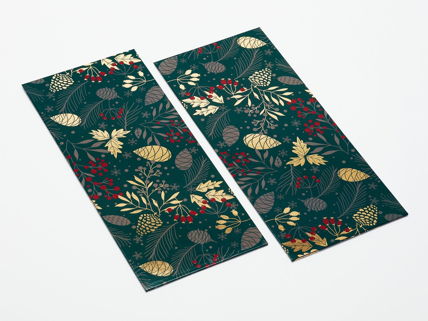 Forest Green Xmas Pine Cone Decorative Panels For XL Deep Gift Boxes ...