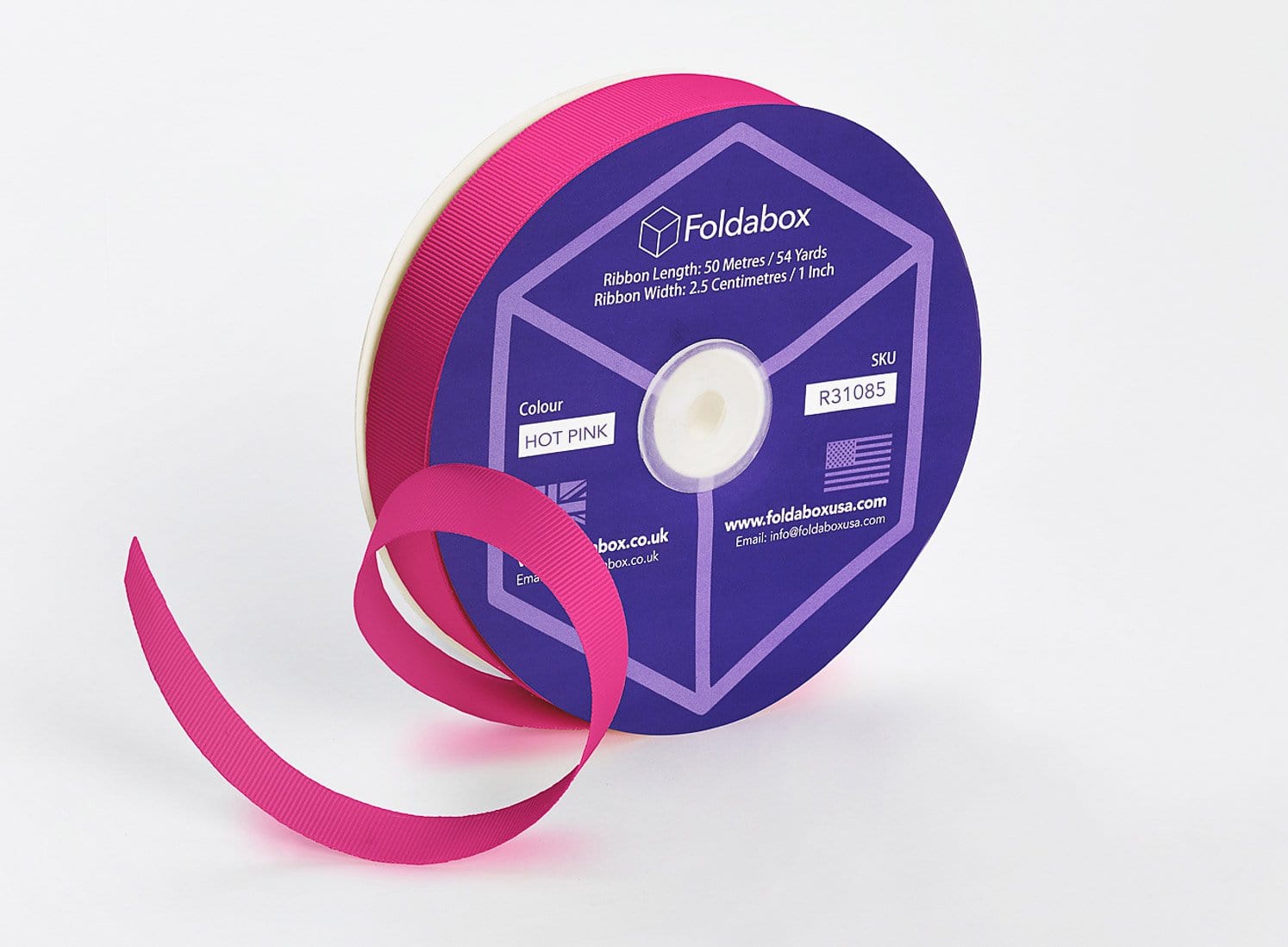 Barbie Hot Cerise Pink 50m Grosgrain Ribbon Roll From Stock | Foldabox ...